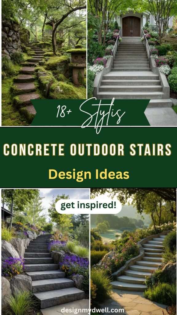 18+ Stylish Concrete Outdoor Stairs Design Ideas
